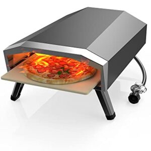 RIEDHOFF 12 Gas Pizza Oven, Outdoor Pizza Oven Propane with Foldable Legs, Portable Pizza Oven for Outside, Backyard, Camping, Party Cooking