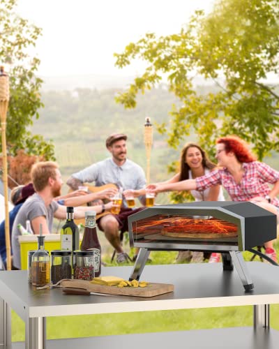 RIEDHOFF 12 Gas Pizza Oven, Outdoor Pizza Oven Propane with Foldable Legs, Portable Pizza Oven for Outside, Backyard, Camping, Party Cooking