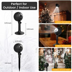 Christmas Decorations Snowflake Lights Projector LED Snowfall Spotlight Waterproof Landscape Lamp Indoor Outdoor Lighting for Xmas Holiday Party Wedding Garden Patio House