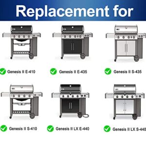 Uniflasy 18.7" Cooking Grates for Weber Genesis II 400 and Genesis II LX 400 Series Gas Grills, Genesis ll LX E-440/S-440, S-410/E-410 Grill Grate Replacement Parts for Weber 66089 66097, Cast Iron