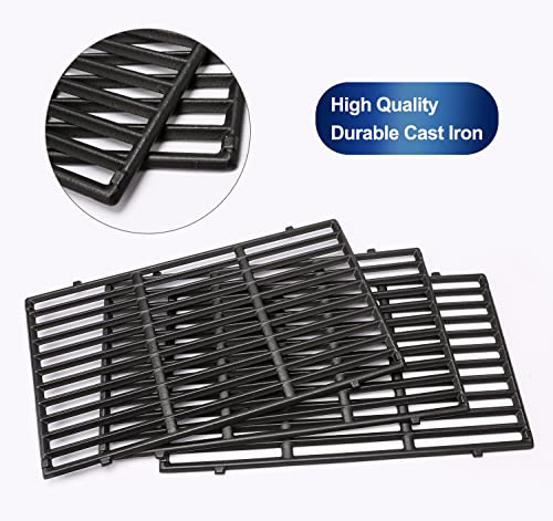 Uniflasy 18.7" Cooking Grates for Weber Genesis II 400 and Genesis II LX 400 Series Gas Grills, Genesis ll LX E-440/S-440, S-410/E-410 Grill Grate Replacement Parts for Weber 66089 66097, Cast Iron