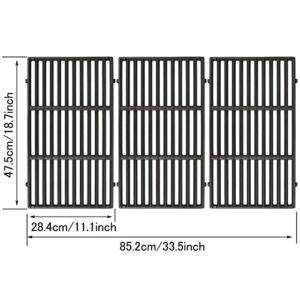 Uniflasy 18.7" Cooking Grates for Weber Genesis II 400 and Genesis II LX 400 Series Gas Grills, Genesis ll LX E-440/S-440, S-410/E-410 Grill Grate Replacement Parts for Weber 66089 66097, Cast Iron