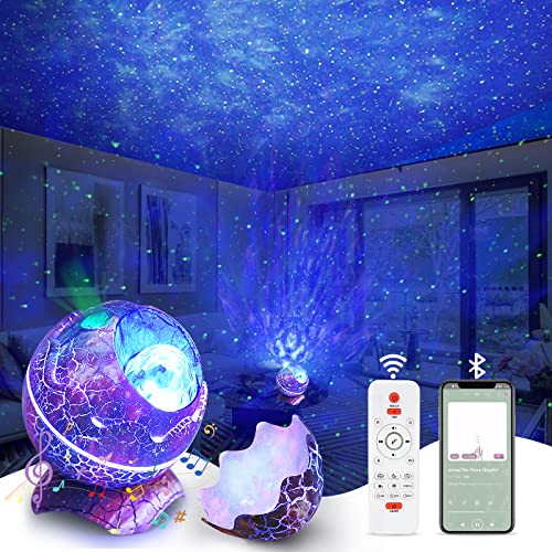 Galaxy Projector for Bedroom, Dinosaur Egg Star Projector Night Light with Remote Control, Nebula Led Lamp Bluetooth Speaker & White Noise Suitable for Ceiling Decor Adult Kids Bedroom Home Party