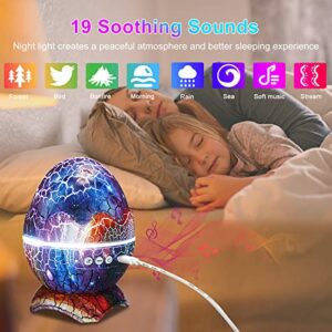 Galaxy Projector for Bedroom, Dinosaur Egg Star Projector Night Light with Remote Control, Nebula Led Lamp Bluetooth Speaker & White Noise Suitable for Ceiling Decor Adult Kids Bedroom Home Party