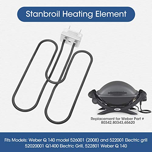 Stanbroil BBQ Grill Heating Element Replacement Part for Weber 80342, 80343, 65620, Q140, Q1400 Grills