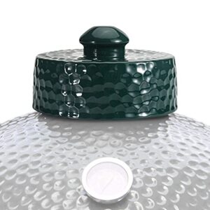 bonpaz big green egg ceramic damper top replacement parts, big green egg rain cap – great for medium, large, x-large big green egg, must-have green egg chimney cap accessories, heavy-duty ceramic