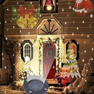 Christmas Moving Snowflake Projector Light, 12 Patterns Plug-in Card Lawn Lamp ，Party LED Projection Light Outdoor IP65 Holiday Decoration Light for Christmas, Halloween, Valentine's Day