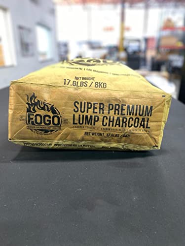 FOGO Super Premium Hardwood Lump Charcoal, Natural Large Sized Lump Charcoal, 17.6 Pound Bag and FOGO Barrel Proof Bourbon Barrel Blocks, 2 Pound Resealable Bag, Bundle