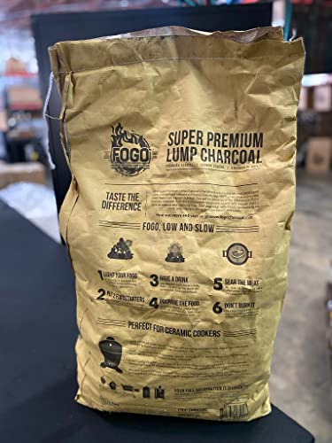 FOGO Super Premium Hardwood Lump Charcoal, Natural Large Sized Lump Charcoal, 17.6 Pound Bag and FOGO Barrel Proof Bourbon Barrel Blocks, 2 Pound Resealable Bag, Bundle