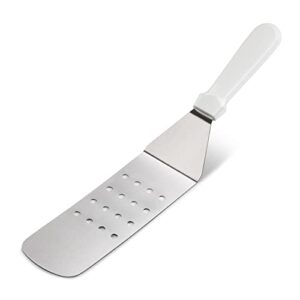 new star foodservice 36176 plastic handle flexible grill turner/spatula, perforated, 14.5-inch, white