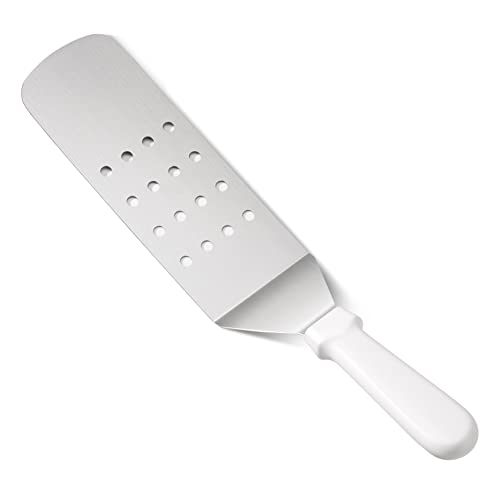 New Star Foodservice 36176 Plastic Handle Flexible Grill Turner/Spatula, Perforated, 14.5-Inch, White