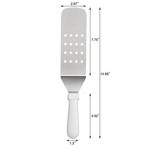 New Star Foodservice 36176 Plastic Handle Flexible Grill Turner/Spatula, Perforated, 14.5-Inch, White