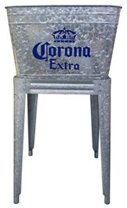 leigh country corona mc 47940 galvanized steel 42 qt. extra tub with stand, silver