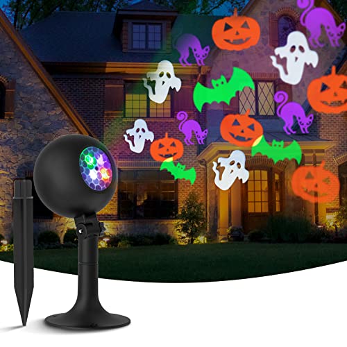 Halloween Lights, Outdoor Projector Indoor Decorations Light Led Spotlight Pumpkin Lighting Plug in Waterproof Decor Projection Show for Outside Yard