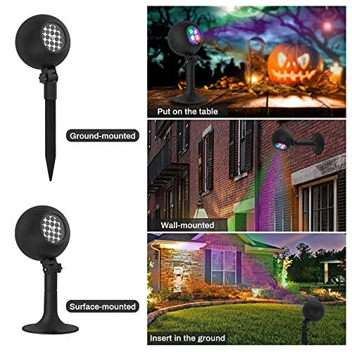 Halloween Lights, Outdoor Projector Indoor Decorations Light Led Spotlight Pumpkin Lighting Plug in Waterproof Decor Projection Show for Outside Yard