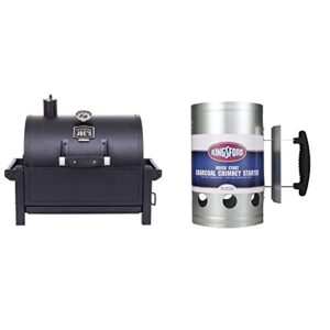 oklahoma joe’s 19402088 rambler portable charcoal grill, black & kingsford heavy duty deluxe charcoal chimney starter | bbq chimney starter