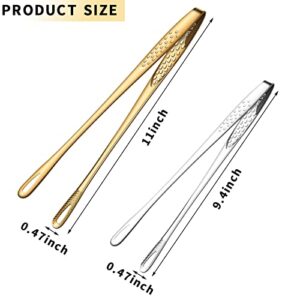 3Pcs BBQ Tongs Stainless Steel Grill Tongs Korean Barbecue Tongs SUS304 Frying Shovel Stainless Still Portable Kitchenware Grill Tongs for Home Outdoor ( 11 Inches, 9.4Inches )