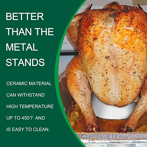 Quantfire Ceramic Chicken Roaster Rack, Beer Can Chicken Holder Stand Vertical Poultry BBQ Cooking Accessories for Grill, Oven or Smoker