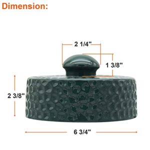 MixRBBQ Ceramic Vented Chimney Cap with Grill Seal Heat Gasket for Big Green Egg Accessories, BBQ Replacement Part for Medium,Large and XLarge Big Green Egg Smoker Charcoal Grills