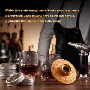 VEPEMVA Old Fashioned Cocktail Smoker Kit with Smoke Infuser, Torch, and Cherry, Pecan, Oak, and Apple Wood Chips, Professional Liquor Smoking Accessories for Whiskey, Bourbon, and Flavored Drinks