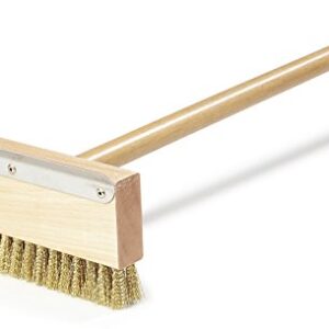 Carlisle FoodService Products 4152000 Oven Brush & Scraper With Handle, 8-1/2" Wide, 1-1/4" Brass Bristles, 42" Long Hardwood Handle