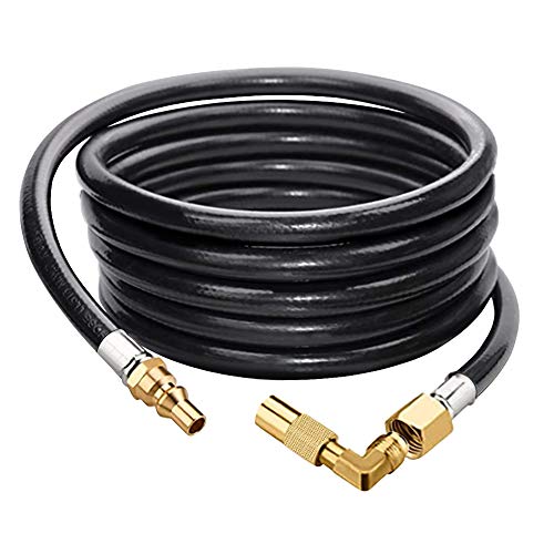 Eazy2hD 12FT RV Quick Connect Propane Hose with Propane Elbow Adapter Fitting RV Accessories Quick-Connect Kit for Blackstone 17"/22" Griddle