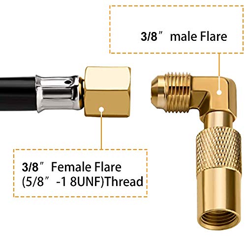 Eazy2hD 12FT RV Quick Connect Propane Hose with Propane Elbow Adapter Fitting RV Accessories Quick-Connect Kit for Blackstone 17"/22" Griddle