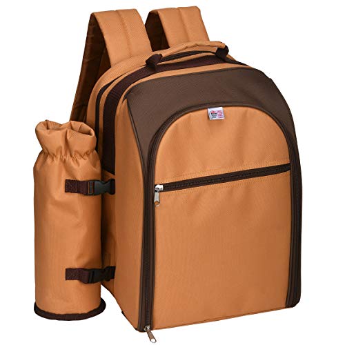 National Outdoor Living Two Tone Brown Picnic Cooler Backpack for Two