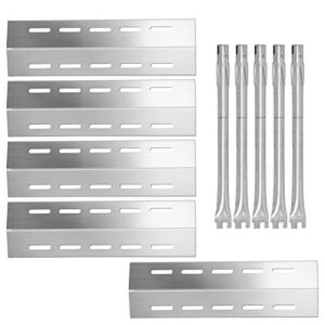 kalomo grill heat plates for ducane grill replacement 5 burner gas grill 30400042 30400043 30500701, 16 7/8″ grill heat shield, 17″ grill burners tube bbq parts grill burner covers, stainless steel