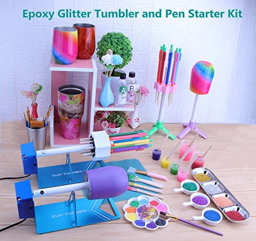 LFSUM Cup Turner for Crafts Tumbler Cup Spinner Machine Kit,Cuptisserie Turner DIY Glitter Epoxy Tumblers Spinner Turner