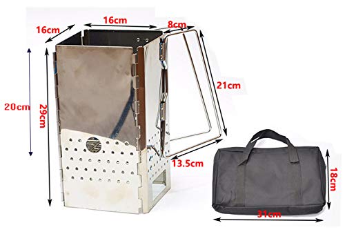 Portable Chimney Starter Stainless Steel Outdoor BBQ Foldable Charcoal Starter father's day gift