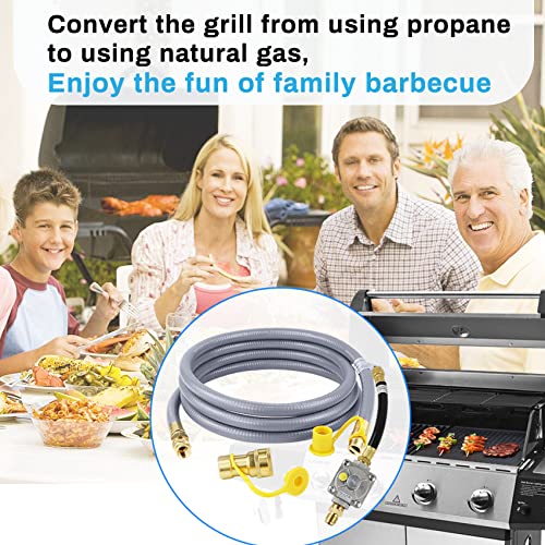 Dozont 710-0003 Natural Gas Conversion Kit Compatible with Kitchen-aid Propane Gas Grill Conversion, 710-0003 Natural Gas Hose and Regulator for Propane Gas Grill Conversion-CSA Certified(10FT)