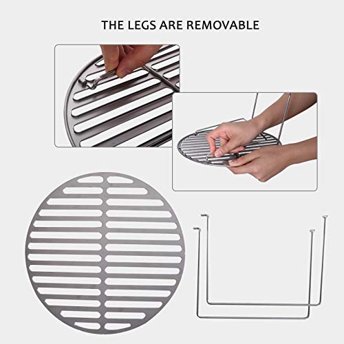 Boundless Voyage Titanium BBQ Grill Net with Folding Legs Outdoor Camping Hiking Grill Grate Ultralight Barbecue Charcoal Gridiron