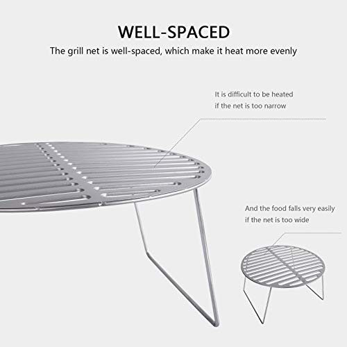 Boundless Voyage Titanium BBQ Grill Net with Folding Legs Outdoor Camping Hiking Grill Grate Ultralight Barbecue Charcoal Gridiron