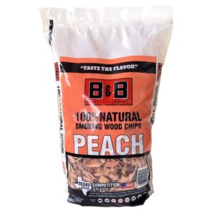 b&b charcoal all natural peach wood smoking chips 180 cu in