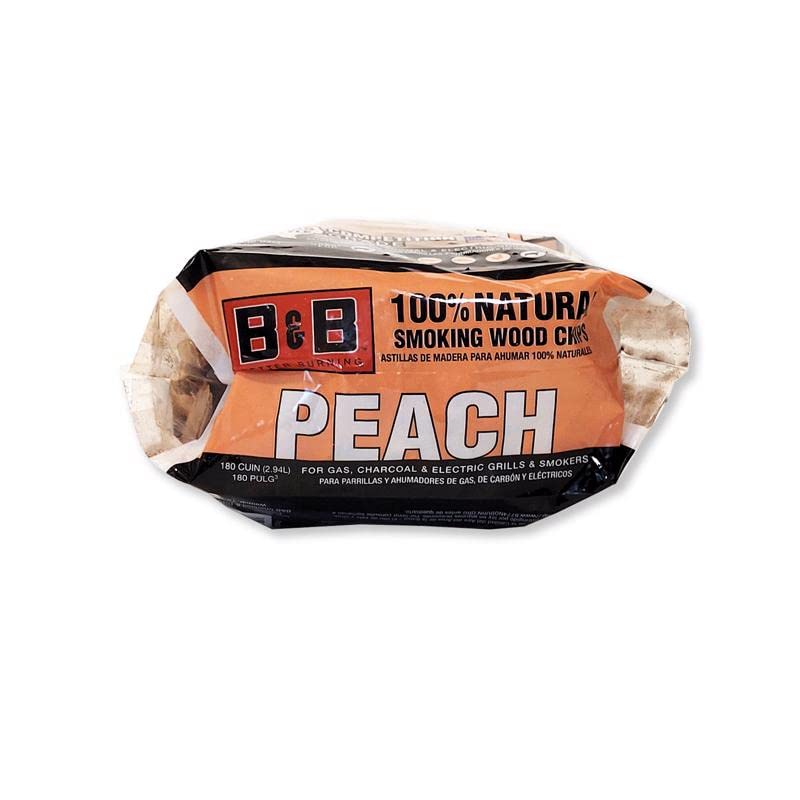 B&B Charcoal All Natural Peach Wood Smoking Chips 180 cu in