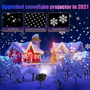 Snowflake Projector Lights Outdoor with Remote Control, Christmas Snowflake Projector Lights, IP65 Waterproof Snowfall Landscape Light Christmas Projector Gift for Holiday Friend Garden Wall Decor