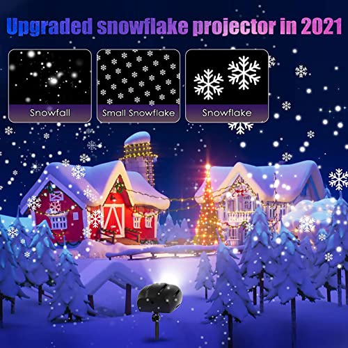 Snowflake Projector Lights Outdoor with Remote Control, Christmas Snowflake Projector Lights, IP65 Waterproof Snowfall Landscape Light Christmas Projector Gift for Holiday Friend Garden Wall Decor