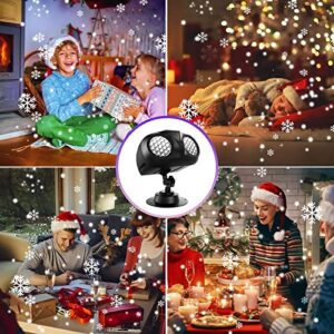 Snowflake Projector Lights Outdoor with Remote Control, Christmas Snowflake Projector Lights, IP65 Waterproof Snowfall Landscape Light Christmas Projector Gift for Holiday Friend Garden Wall Decor