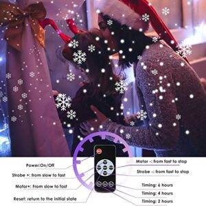 Snowflake Projector Lights Outdoor with Remote Control, Christmas Snowflake Projector Lights, IP65 Waterproof Snowfall Landscape Light Christmas Projector Gift for Holiday Friend Garden Wall Decor