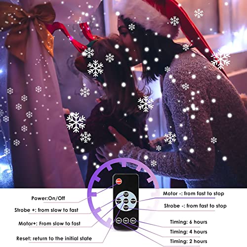 Snowflake Projector Lights Outdoor with Remote Control, Christmas Snowflake Projector Lights, IP65 Waterproof Snowfall Landscape Light Christmas Projector Gift for Holiday Friend Garden Wall Decor