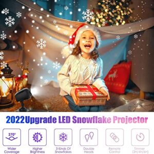 Snowflake Projector Lights Outdoor with Remote Control, Christmas Snowflake Projector Lights, IP65 Waterproof Snowfall Landscape Light Christmas Projector Gift for Holiday Friend Garden Wall Decor