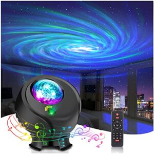 star projector galaxy light – starry night light projector with remote control, timer & bluetooth speaker, aurora borealis light projector galaxy projector night sky projector for bedroom