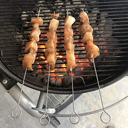 Grillers Choice Kabob Skewers, Set of 14, 15" Shish Kabob Skewers for Grilling. Made With Type 440 Stainless Steel, The highest Grade of Stainless Steel. Strong metal skewers.