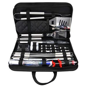 BBQ Grill Accessories, 27PCs BBQ Tools Set, Stainless Steel Grill Tools Set, Grilling Kit for Men Women with Spatula Thermometer Meat Injector Gloves, Barbecue Utensils Gift for Smoker Camping