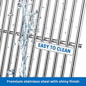 Stanbroil SUS 304 Solid Stainless Steel Cooking Grates for Weber Summit 600 Series Summit E-620 S-620 Gas Grills Without Smoker Box, Heavy Duty Grill Grid for Weber 67551 - Set of 3