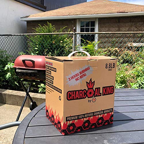 Charcoal King by 7K Charcoal Briquette - All Natural - Additive Free - Biodegradable - Highest Firing Temperature - Extra Long Burning Time - 8.8 lbs