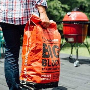 Kamado Joe Classic Joe 18-inch Grill Cover + Big Block XL Lump Charcoal + Fire Starters Bundle