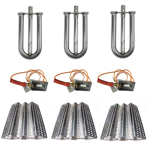 Htanch SN2461(3-Pack) SA2461 (3-Pack) 16GA Heat Plate Burner and Burner Electrode Replacement for American Outdoor Grill 24NB, 24NG, 24NP, 24PC, 36NB, 36PC Grills