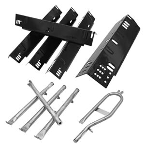 bbqration replacement kit for dyna-glo 5-burner gas grill dgh474crp dgh474crp-d dgh483crp dgh483crp-d dgh485crp dgh485crp-d, heat plate and burner kit for dyna glo 5 burner grill